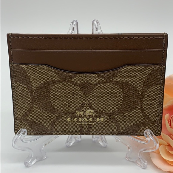 Coach | Bags | Coach Card Case In Signature Canvas | Poshmark
